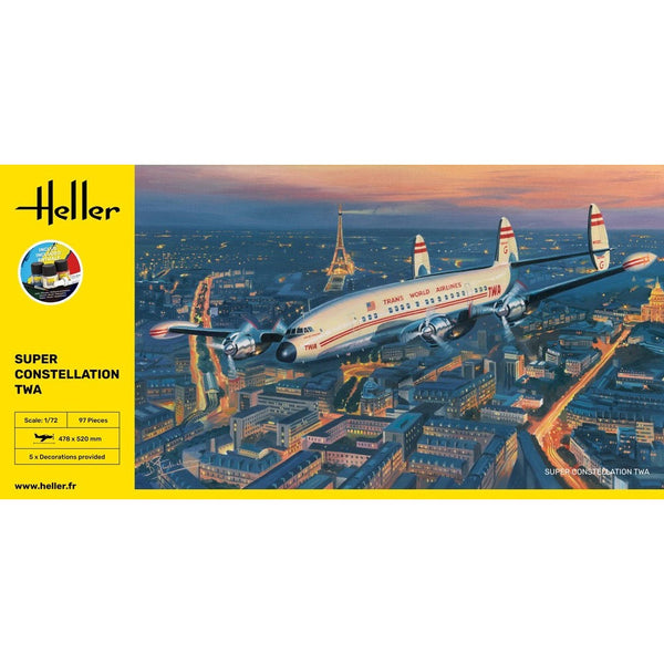 Heller HLL58391 1/72 Super Constellation TWA Starter Kit – Metro Hobbies