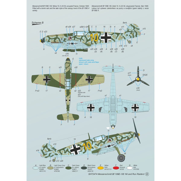 Special Hobby 72474 1/72 Messerschmitt Bf 109E-1 B Hit and Run Raider – Metro Hobbies