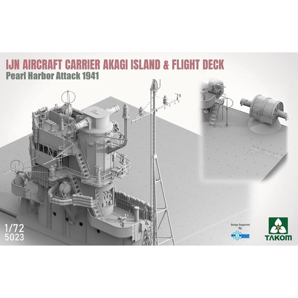 Takom 5023 1/72 IJN Aircraft Carrier Akagi Island and Flight Deck Pearl Harbour Attack 1941 ...