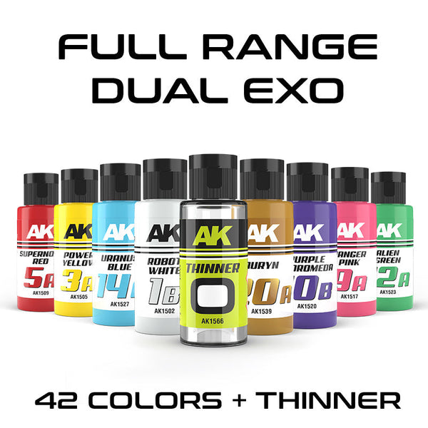 AK Interactive AK1590 Dual Exo Set Full Range 42 Colours and 1 Thinner – Metro Hobbies
