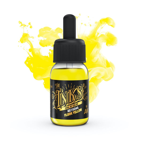AK Interactive 16044 The INKS Fluor Yellow 30ml Acrylic Ink – Metro Hobbies