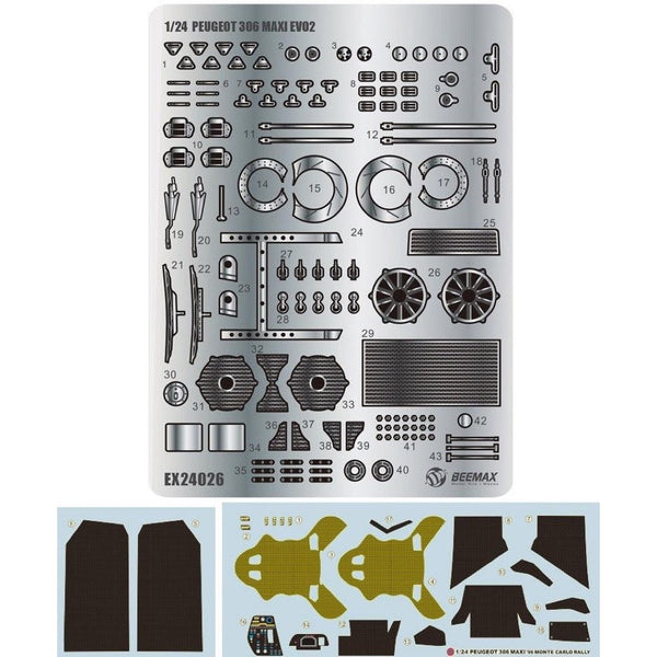 Beemax E24026 Grade Up 1/24 Peugeot 306 Maxi Evo2 Montecarlo 1999 ...
