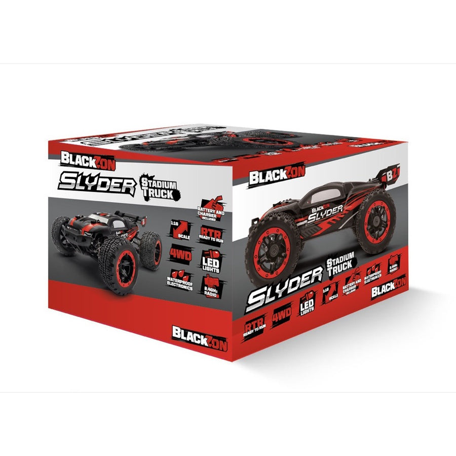 BlackZon Slyder ST 1/16 4WD Brushed Electric RC Stadium Truck Red ...
