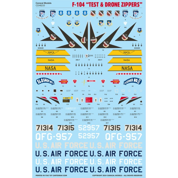Caracal Models 48233 Lockheed F-104 Test & Drone Zippers – Metro Hobbies