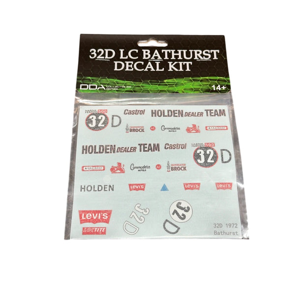 DDA 1/24 No.32D LC Torana Bathurst Decal Kit Accessory – Metro Hobbies