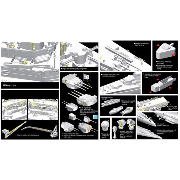 Dragon 1036 1/350 GERMAN BATTELSHIP SCHARNHORST 1941 (SMART KIT ...