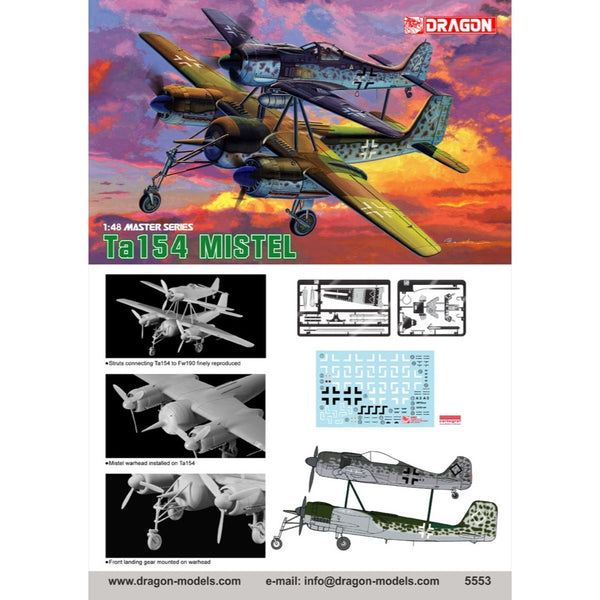 Dragon 5553 1/48 Ta154 Mistel Plastic Model Kit – Metro Hobbies