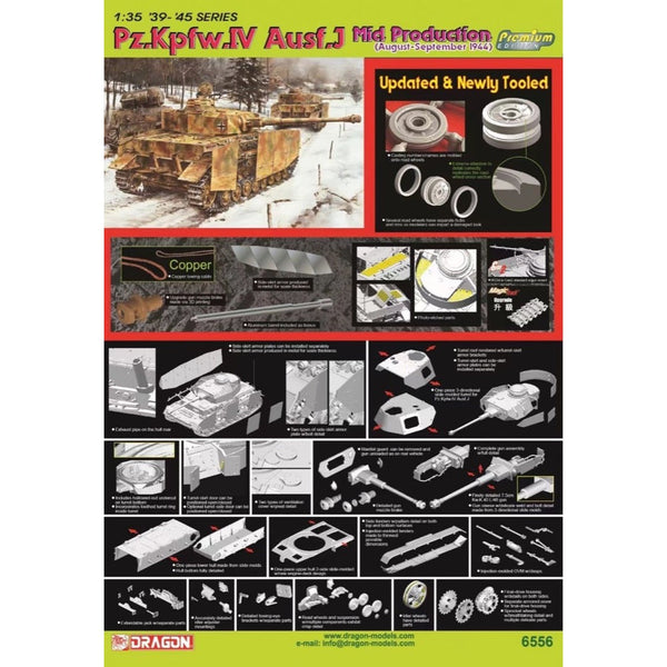 Dragon 6556 1/35 Pz.Kpfw.IV Ausf.J Mid Production (August-September 19 ...
