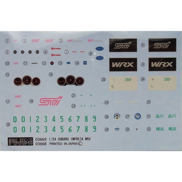 Fujimi 1/24 Subaru (GH-GDB) New Impreza Sedan WRX STi (ID-83) Plastic ...