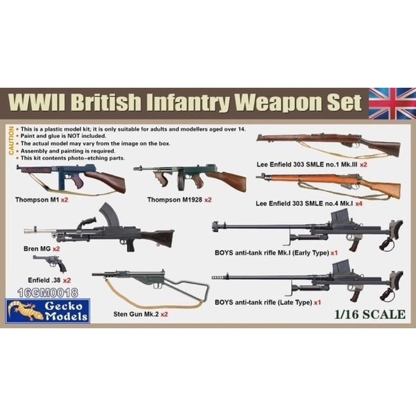 Gecko Models 16GM0018 1/16 WWII British Infantry Weapon Set – Metro Hobbies