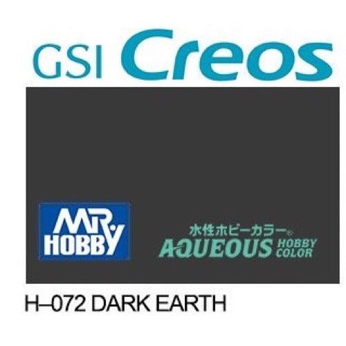 Mr Hobby (Gunze) H072 Aqueous Semi-Gloss Dark Earth Acrylic Paint 10ml ...