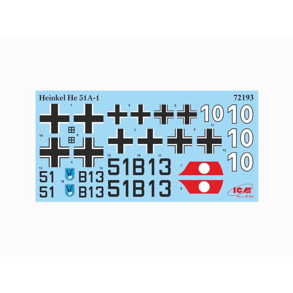 ICM 72193 1/72 Heinkel He 51A-1 German Biplane Fighter | Buy Online Now ...