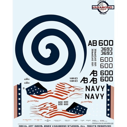 Kinetic 48135 1/48 E-2C Hawkeye 2000 VAW-123 Screwtops CAG Birds ...