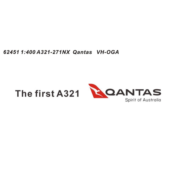 Panda Model 62451 1/400 Qantas Airbus A321neo VH-OGA 'First A321 ...