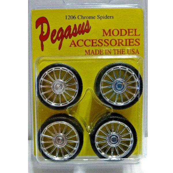 Pegasus 1206 1/24 Spiders Rims W/Tires Chrome for Scale Models – Metro ...