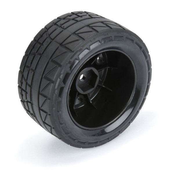 Proline 1028710 Menace F/R Tyre Mounted on 12mm Black Raid Wheels Gran ...