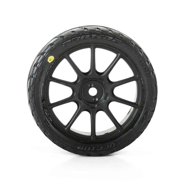 Proline 1032010 Vector Tyre Set Mounted on Black Mach 10 Wheels Arrma ...