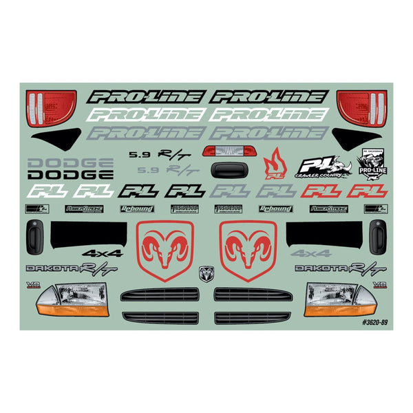 Proline PRO362000 1/10 1997 Dodge Dakota Clear Body 12.3inch (313mm ...