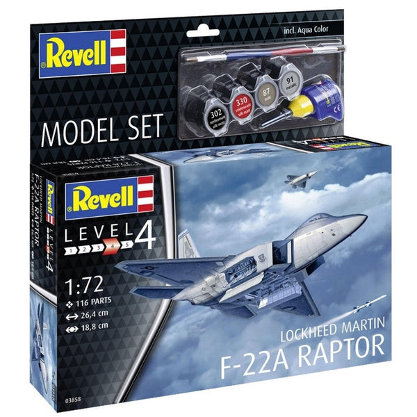 Revell 63858 1/72 Lockheed Martin F-22A Raptor Model Kit Set – Metro ...