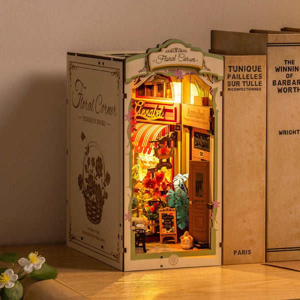 Robotime Rolife DIY Bookends Foral Corner – Metro Hobbies