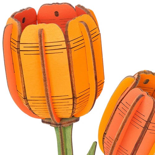 Robotime Wood Bloom Orange Tulip – Metro Hobbies