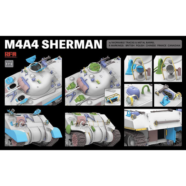 Ryefield Models 5119 1/35 M4A4 Sherman – Metro Hobbies
