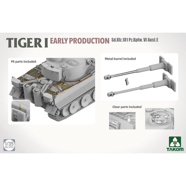 Takom 2196 1/35 Sd.Kfz.181 Pz.Kpfw.VI Ausf.E Tiger I Early Production ...