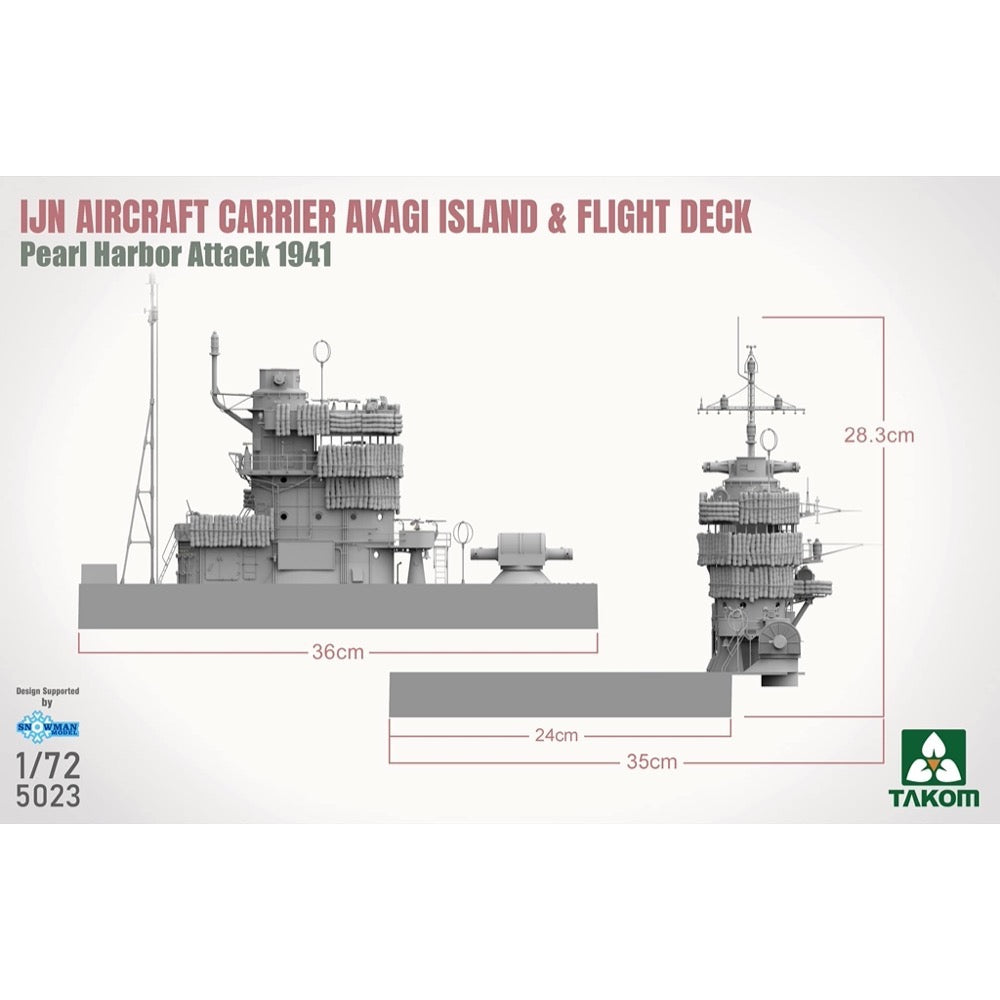 Takom 5023 1/72 IJN Aircraft Carrier Akagi Island and Flight Deck Pearl Harbour Attack 1941 ...