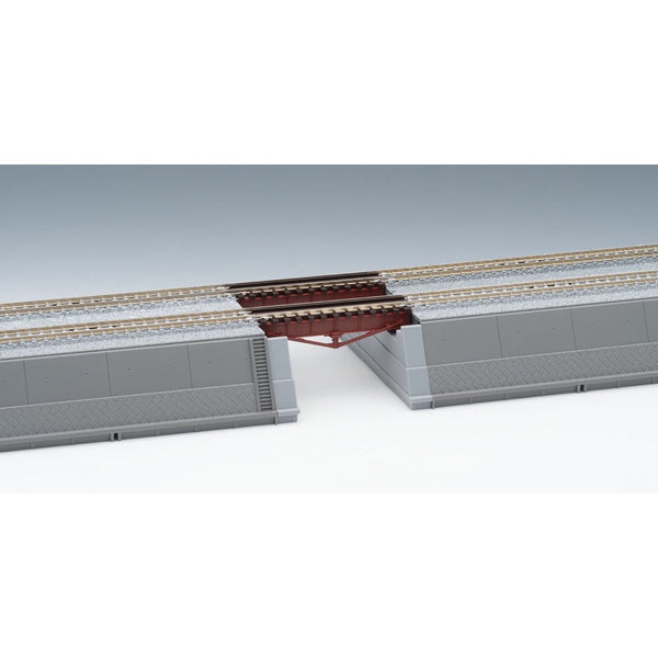 Tomix 3273 N Truck Deck Girder Bridge S70 x 2 w/4 brick piers/red ...