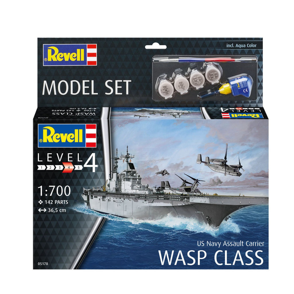 Revell 65178 1/700 Assault Carrier USS WASP Class Starter Set – Metro ...