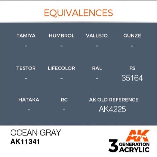 AK Interactive AK11341 AFV Series Ocean Gray FS35164 Acrylic Paint 17ml ...