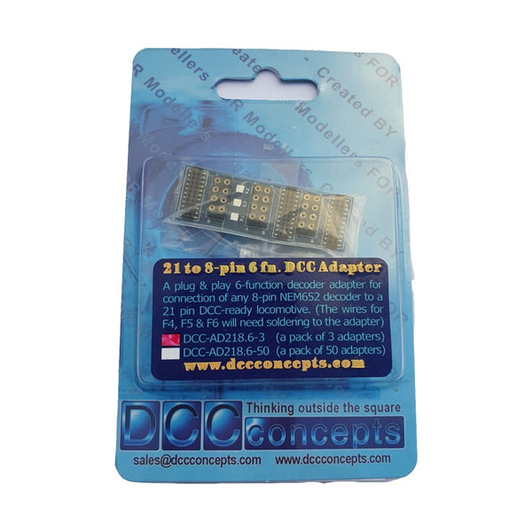 DCC Concepts DCC-218.6-3 6-Function 21 to 8 Pin Adapter (3 pack ...