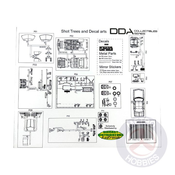 DDA 309K 1/24 Holden HQ Slammed Blown Plastic Model Kit – Metro Hobbies