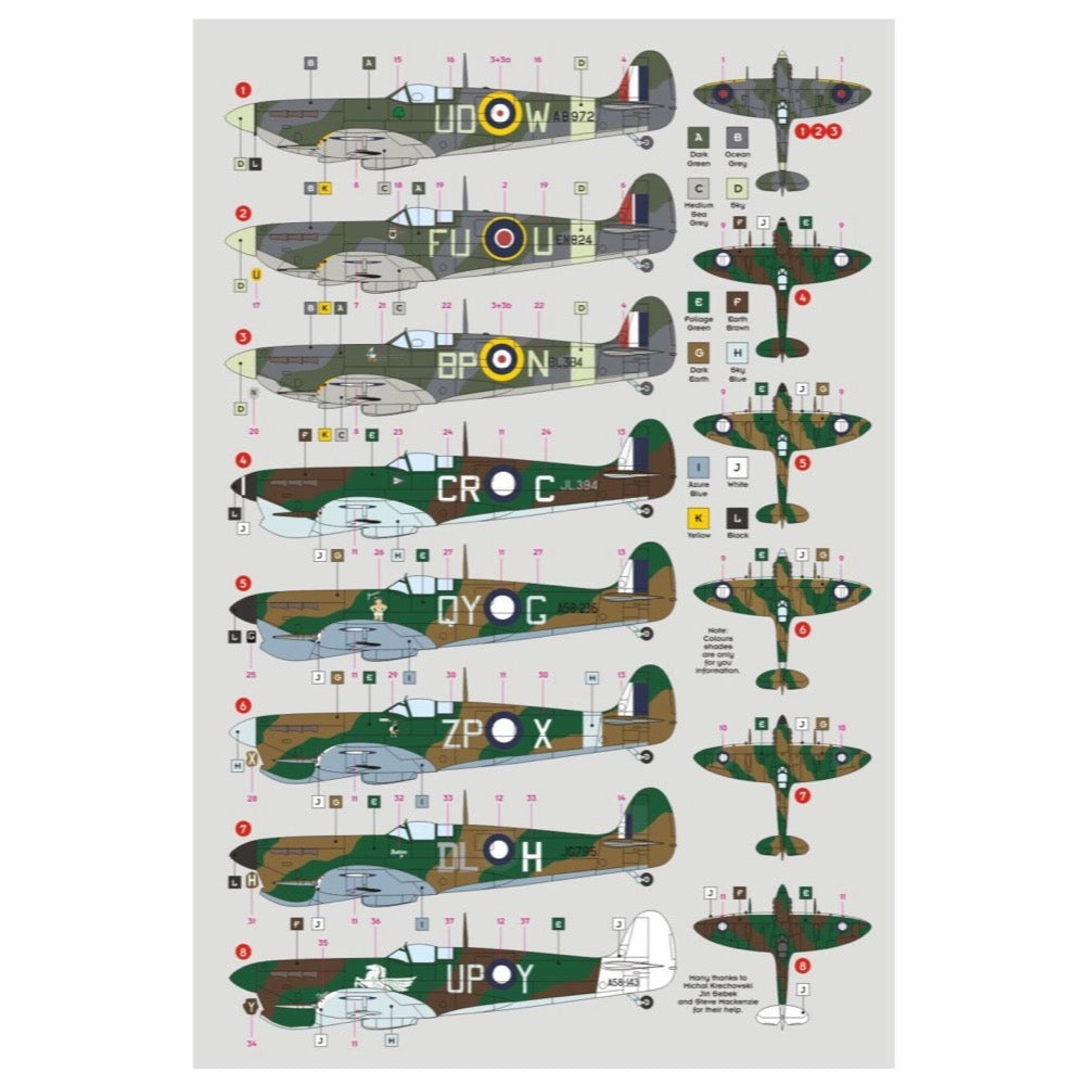 DK Decals 32027 1/32 Supermarine Spitfire Mk.V RAAF Squadrons Decal Set ...