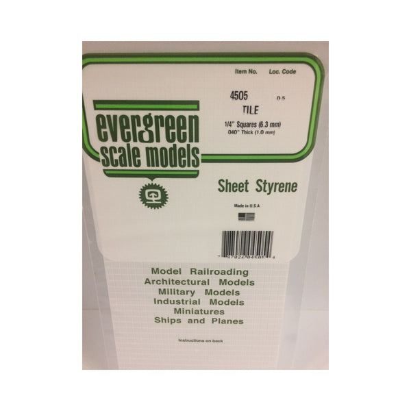 Evergreen 04505 Square Tile 0.250 x 6 x 12in / 6.4mm x 15cm x 30cm - 1 ...