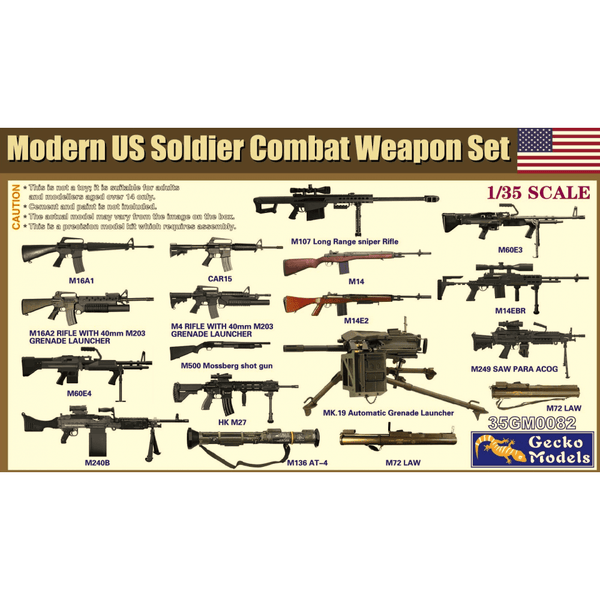 Gecko Models 35GM0082 1/35 Modern US Soldier Combat Weapon Set – Metro ...