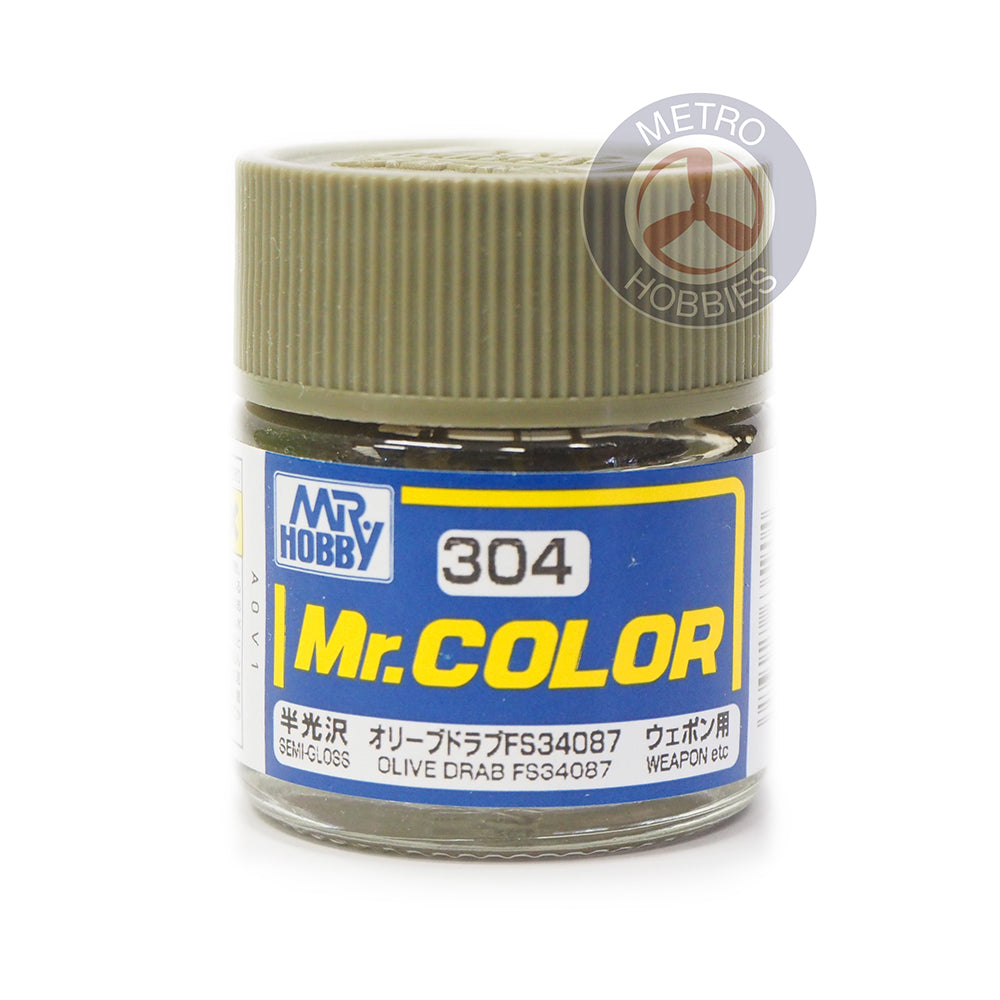 Mr Hobby (Gunze) C304 Mr Color Semi Gloss Olive Drab FS34087 Lacquer ...