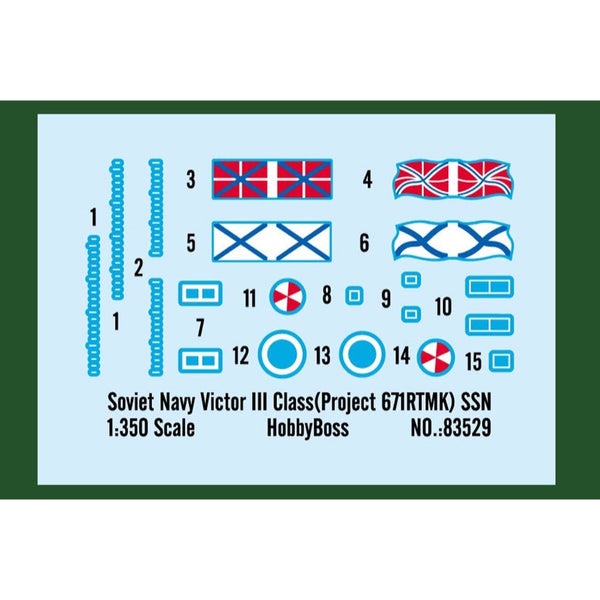 Hobby Boss 83529 1/350 Soviet Navy Victor III Class Project 671RTMK SSN ...