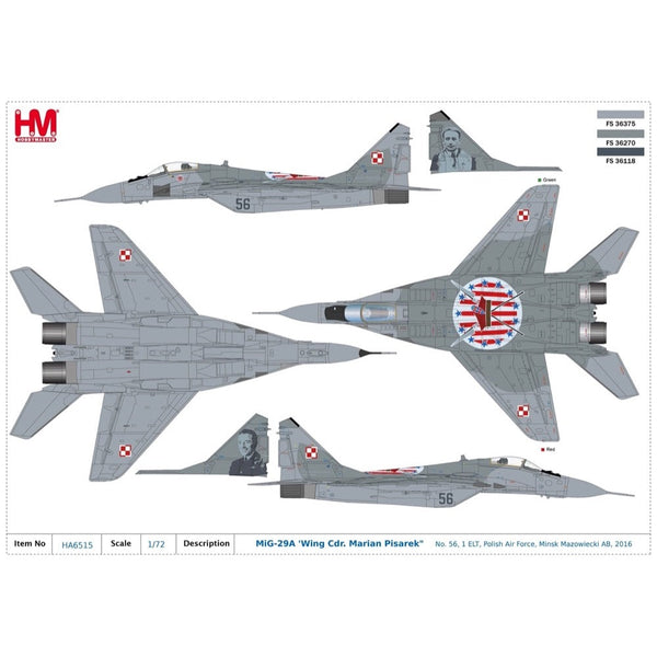 Hobby Master HA6515 1/72 MiG-29A Wing Cdr. Marian Pisarek Polish Air ...