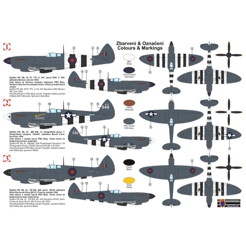KP Models 0296 1/72 Supermarine Spitfire PR Mk.XI D-Day Markings ...