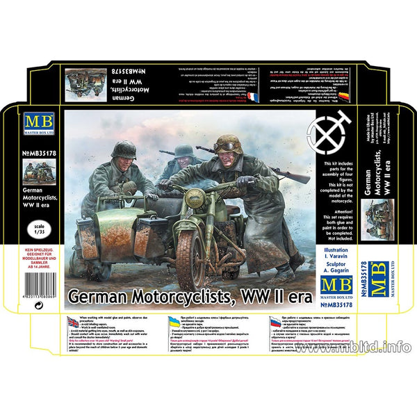 Master Box 35178 1/35 German Motorcyclists (WWII Era) – Metro Hobbies