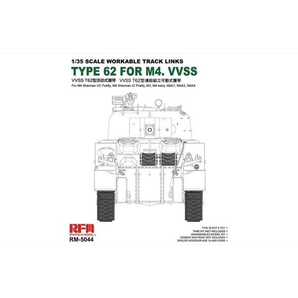 Rye Field Models 5044 1/35 Workable Track Links for British Sherman VC ...