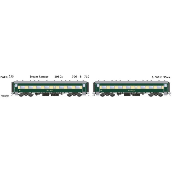 SDS Models 758019 HO SAR 700 Class Passenger Cars Pack 19 SteamRanger ...