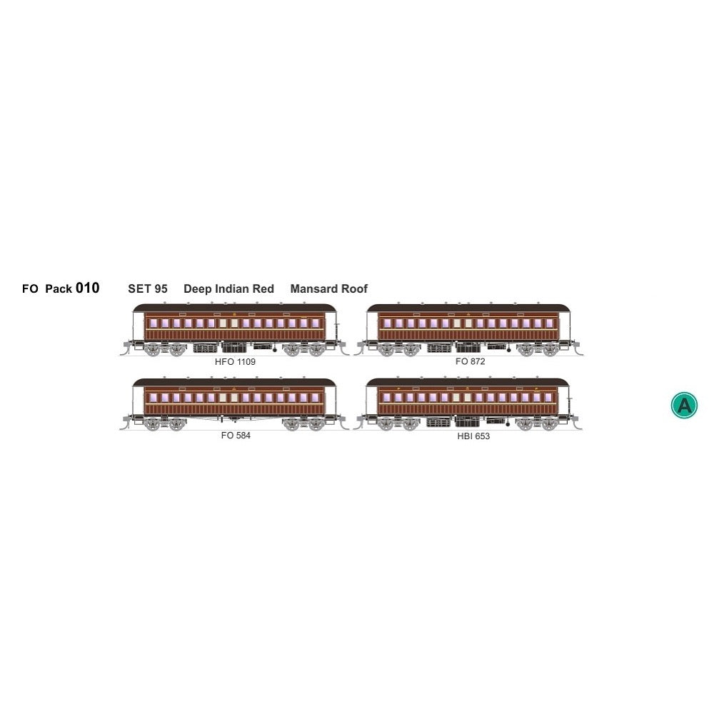 SDS Models FO10 HO NSWGR Deep Indian Red Mansard Roof Set 95 4 pack ...