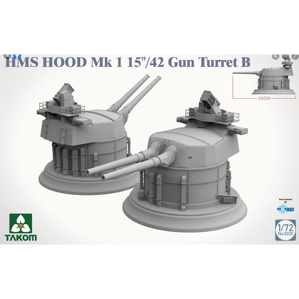 Takom 5020 1/72 HMS Hood Mk.1 15in/42 Gun Turret – Metro Hobbies