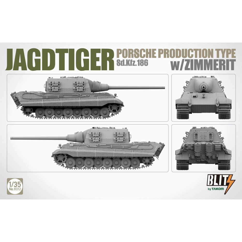 Takom 8012 1/35 Jagdtiger Porsche Production Type Sd.Kfz.186 with Zimmerit – Metro Hobbies