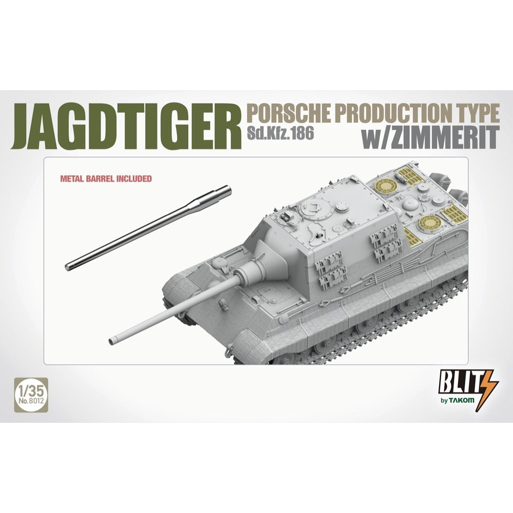Takom 8012 1/35 Jagdtiger Porsche Production Type Sd.Kfz.186 with Zimmerit – Metro Hobbies