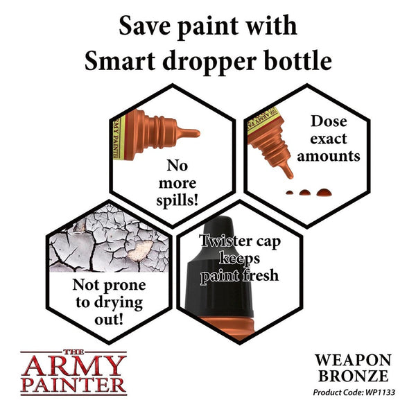 The Army Painter WP1133 Warpaints Metallic Weapon Bronze 18ml Acrylic ...