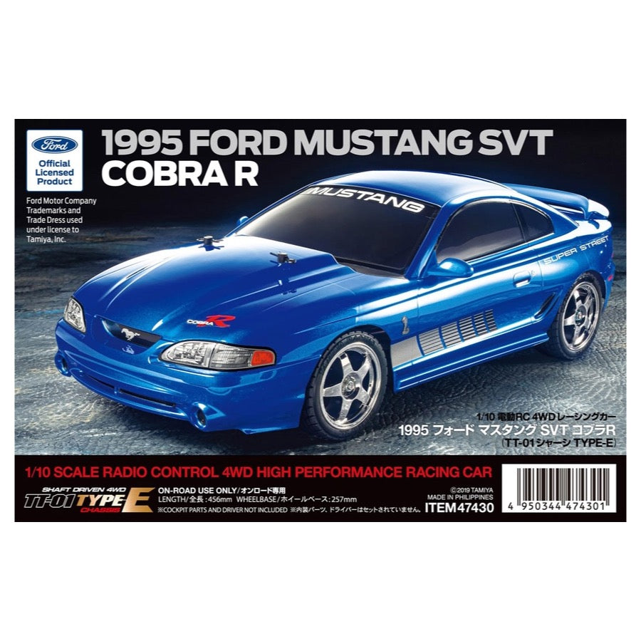 Tamiya 47430 1/10 1995 Ford Mustang SVT Cobra R RC Car Kit (TT-01 Type ...