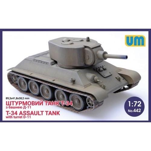 Unimodel 1/72 T-34 Assault Tank with Turret D-11 – Metro Hobbies